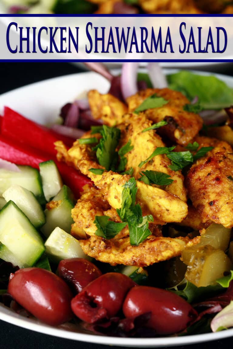 Chicken Shawarma Salad Recipe [Lemon Garlic Tahini Dressing] - Low Carb ...