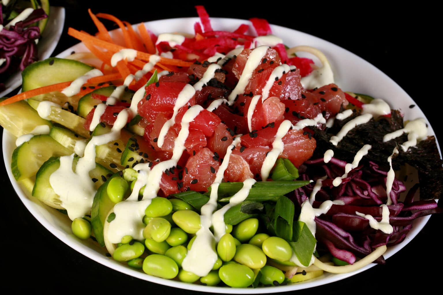 Keto Ahi Tuna Poke Bowl Recipe - Low Carb Hoser