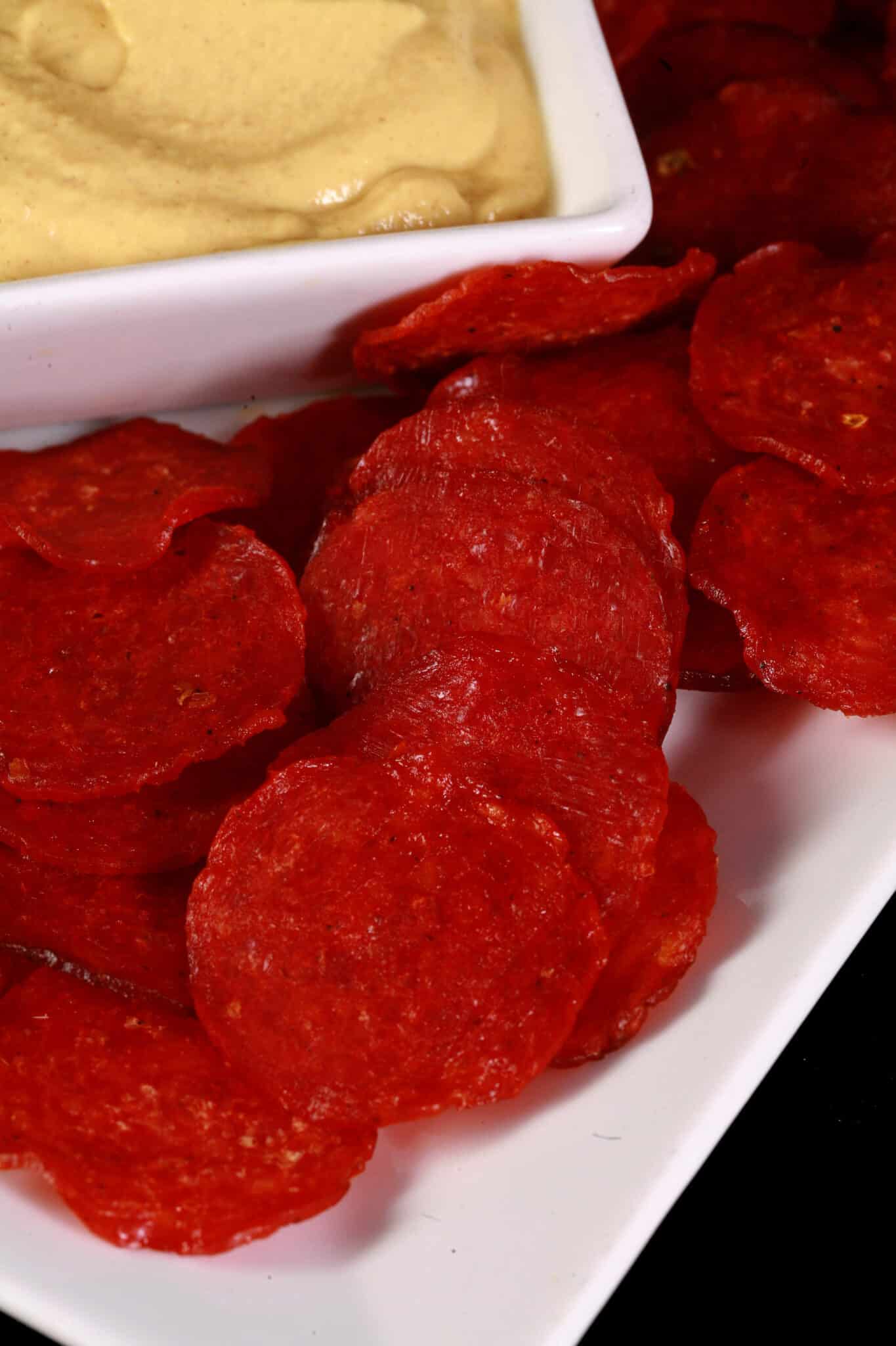 Easy Baked Pepperoni Chips [High Protein Keto Snack] - Low Carb Hoser